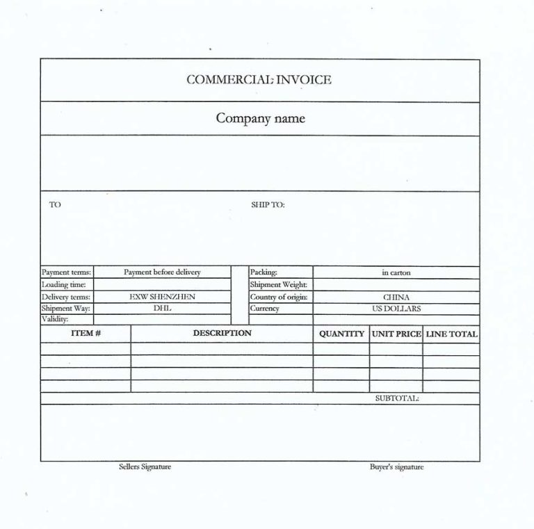 Commercial Invoice – The Necessary Shipping Documents | PRO China Freight